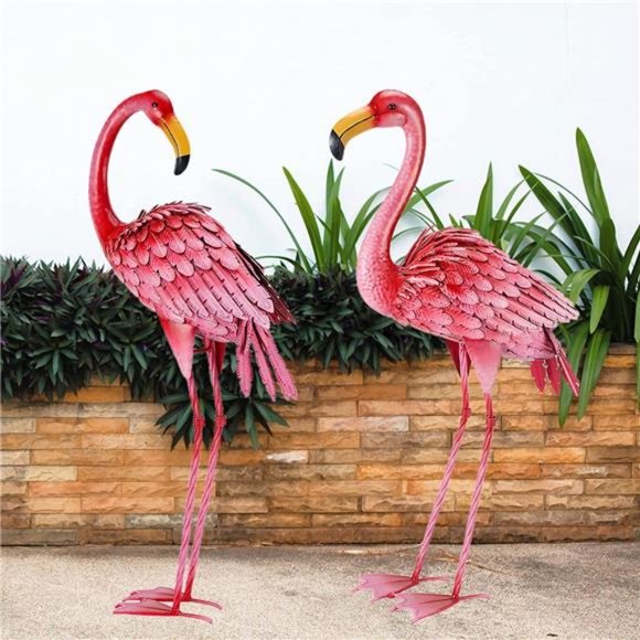 Accents | Flamingo Garden Statue Outdoor Statues Pink Flamingo ...